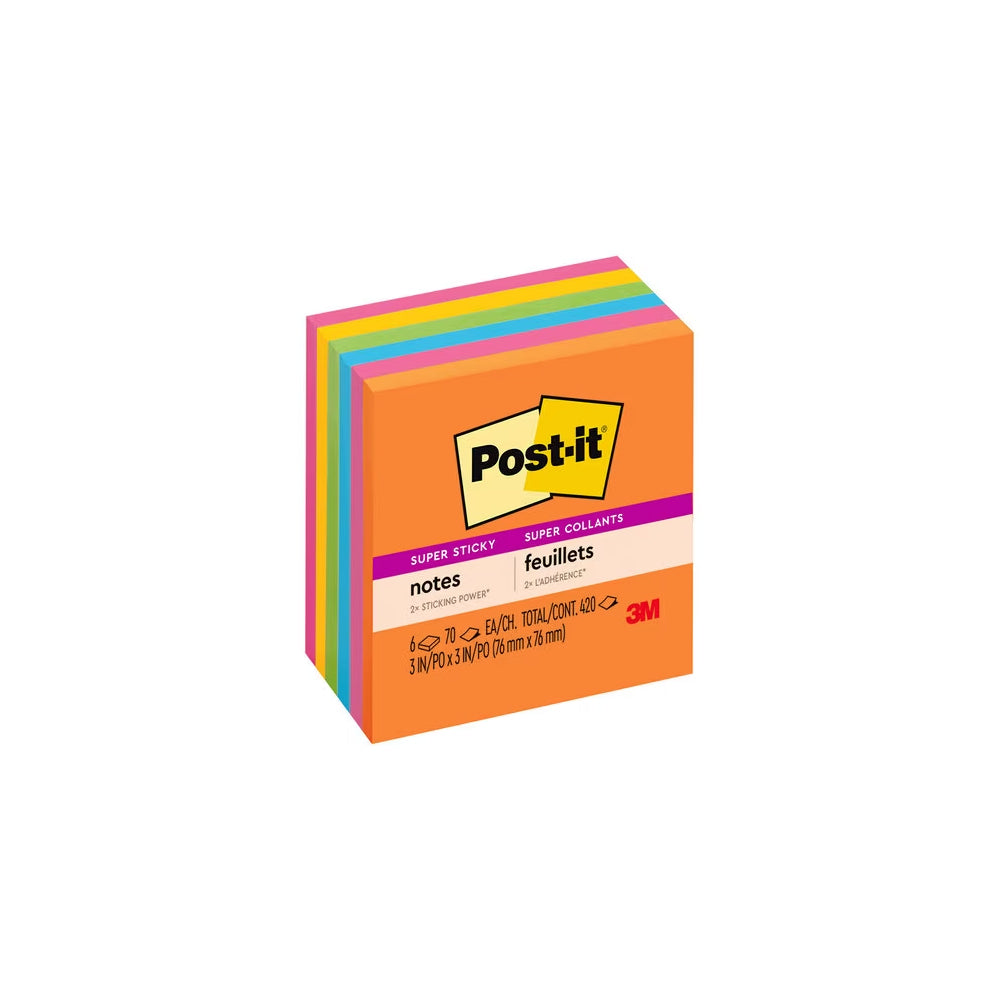 3M Post-it Super Sticky Note Rio De Janeiro 3x3 inch 654-5SSAU 5 Pads/