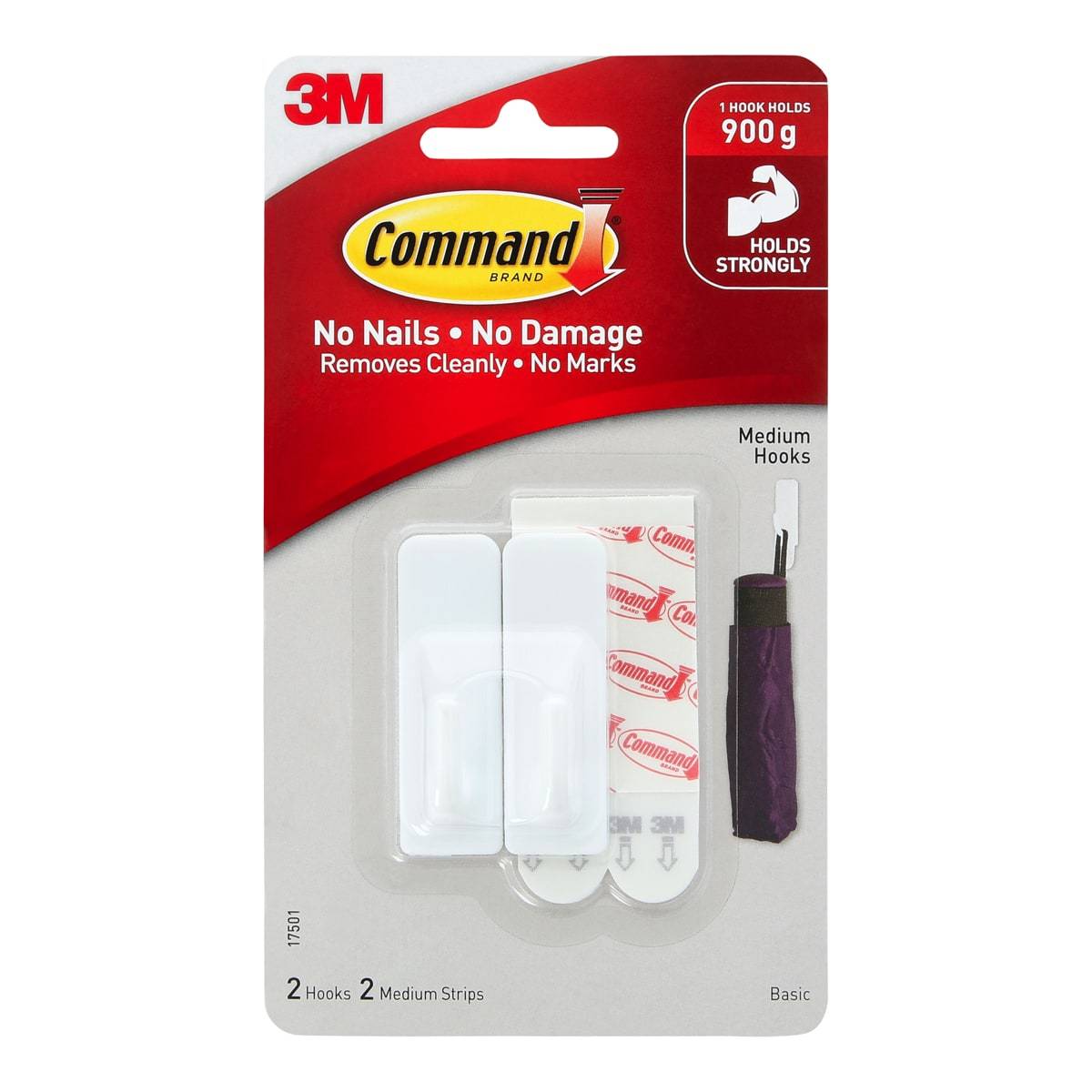 3M Command Medium Hooks 1 Hook Holds 900 gm