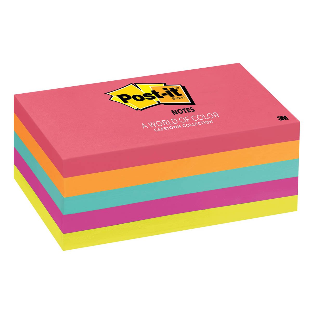 3M Post-it 3" X 5" Capetown Collection 5 Pads/Pack