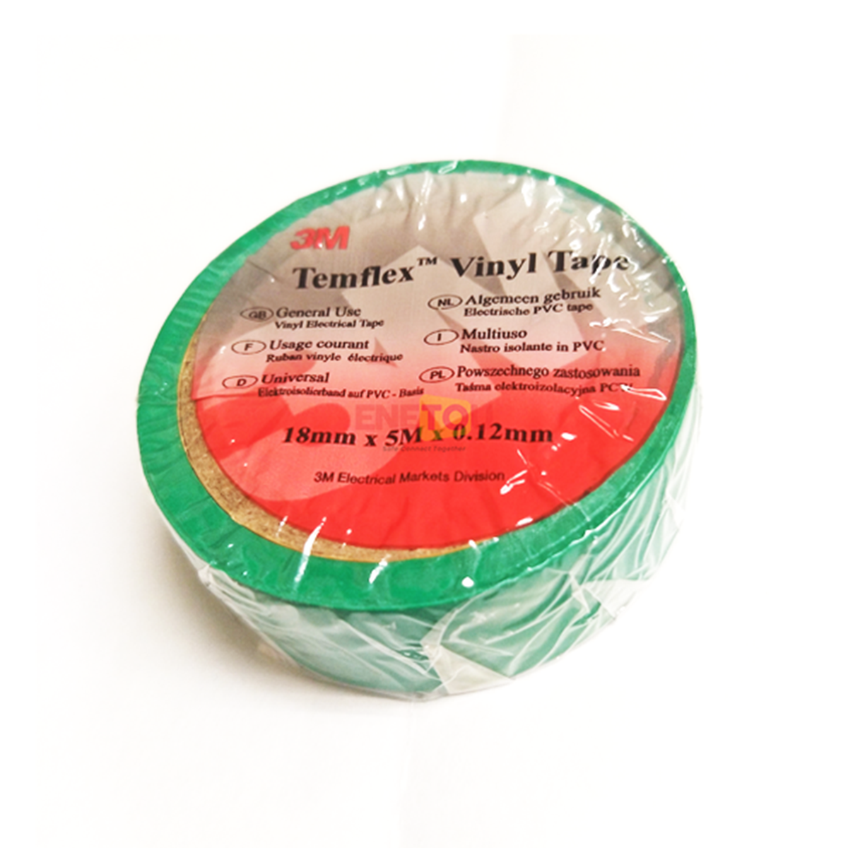 3M Temflex Vinyl Electrical Tape 18 mm X 10 Yd Green